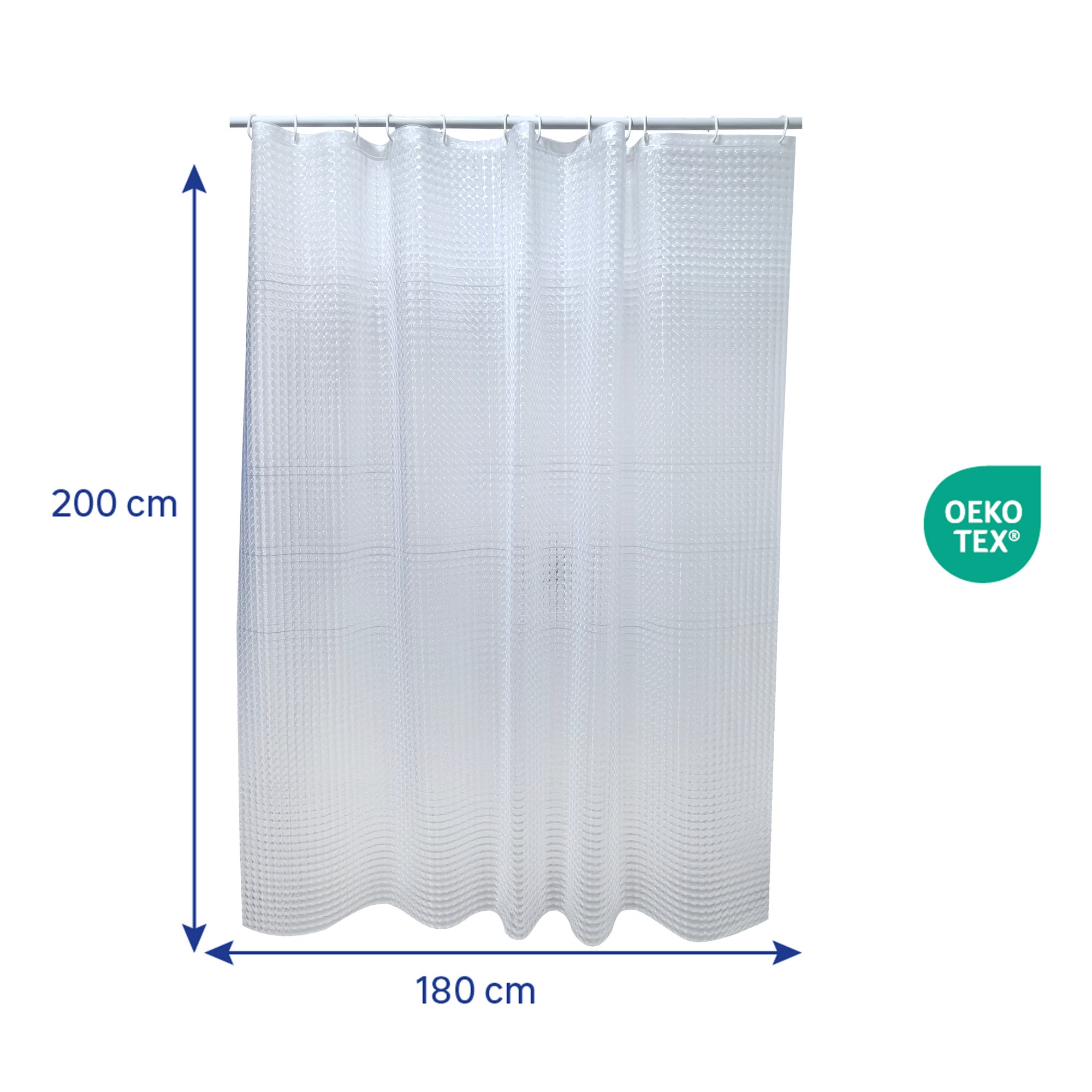Perdea dus Essential, din PEVA 180 x 200 cm, transparenta