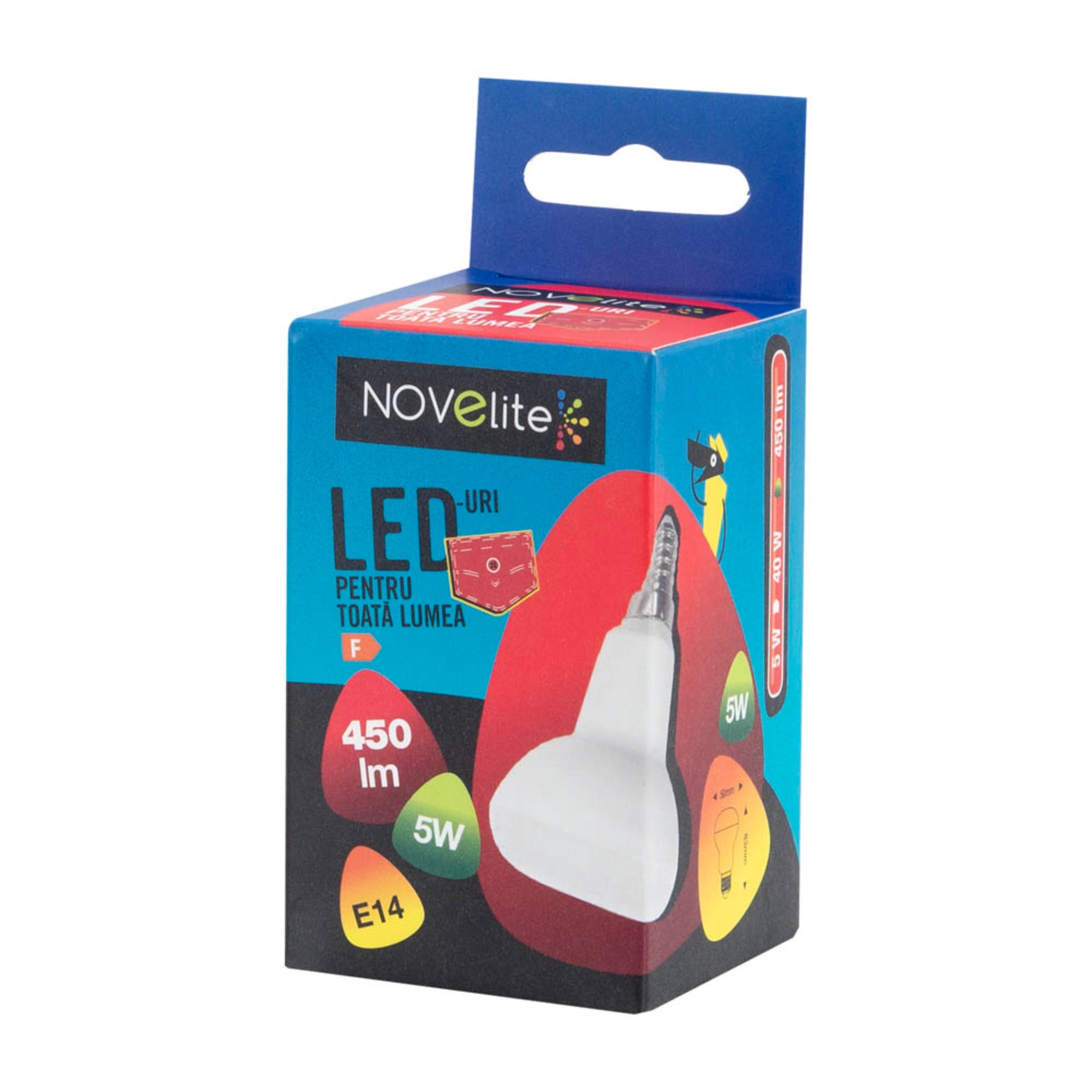 Bec LED Novelite, R50, E14, 5W, lumina rece, 6500K, 450 lm