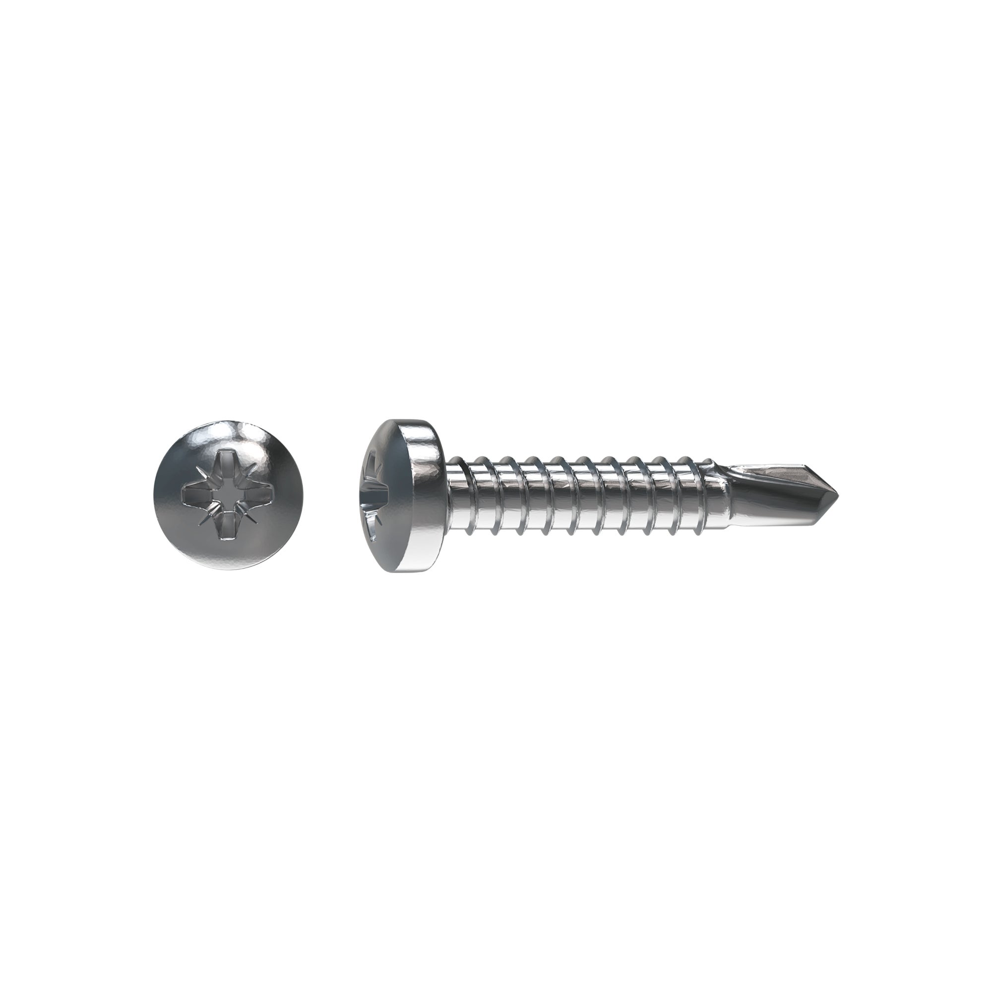 Surub autoforant, cap bombat, inox C1, 4.8 x 19 mm (set 14 buc)