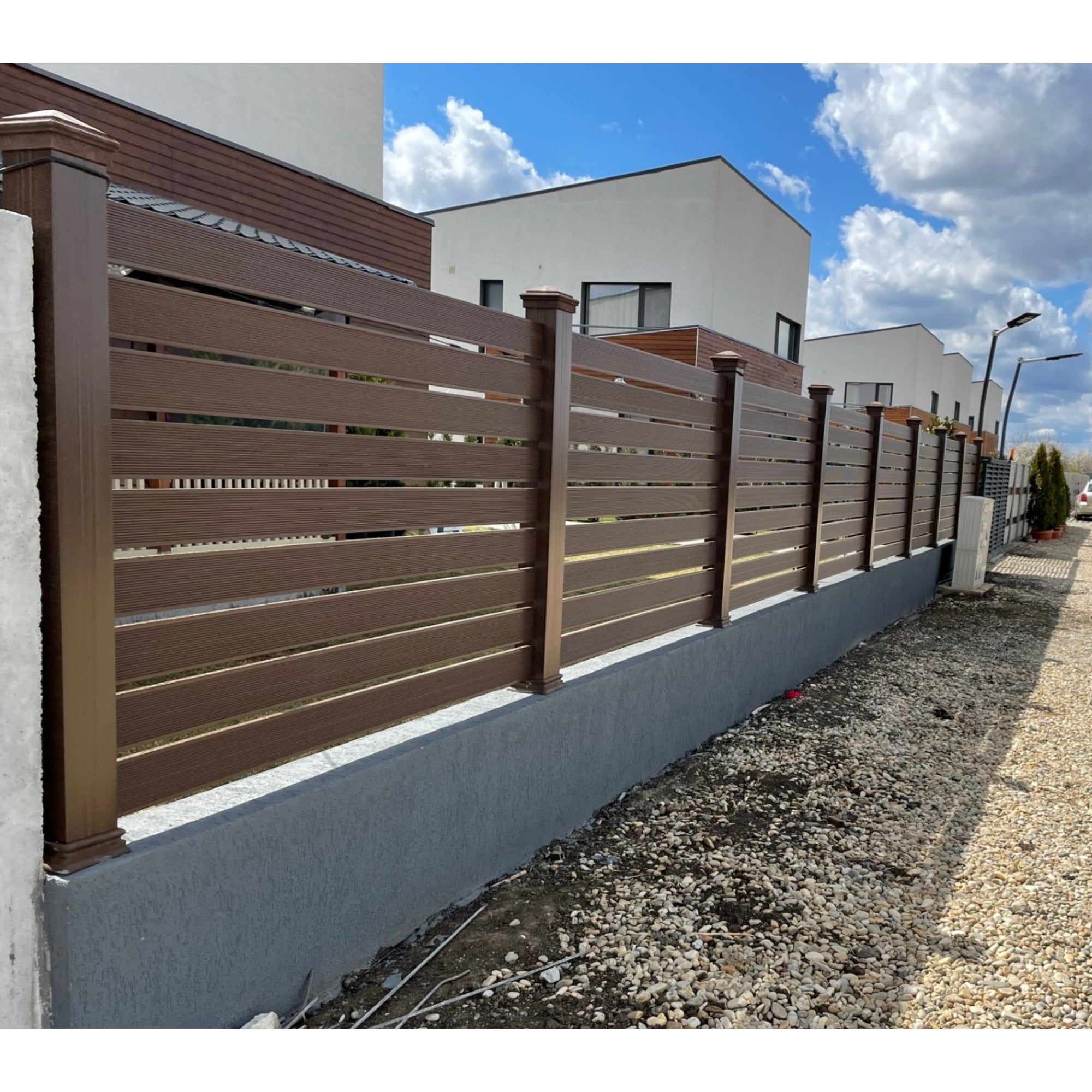 Stalp gard Wpc, capat, 110 x 110 x 1800 mm, wenge