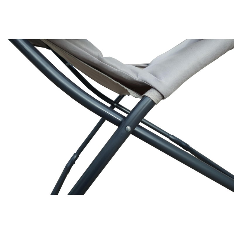 Scaun relaxare gradina, Marsella, pliabil, otel/poliester, taupe