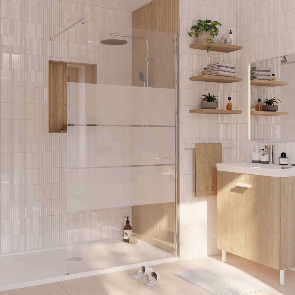 Perete dus walk-in Sensea Easy, 6 mm, 100 x 195 cm, profil crom