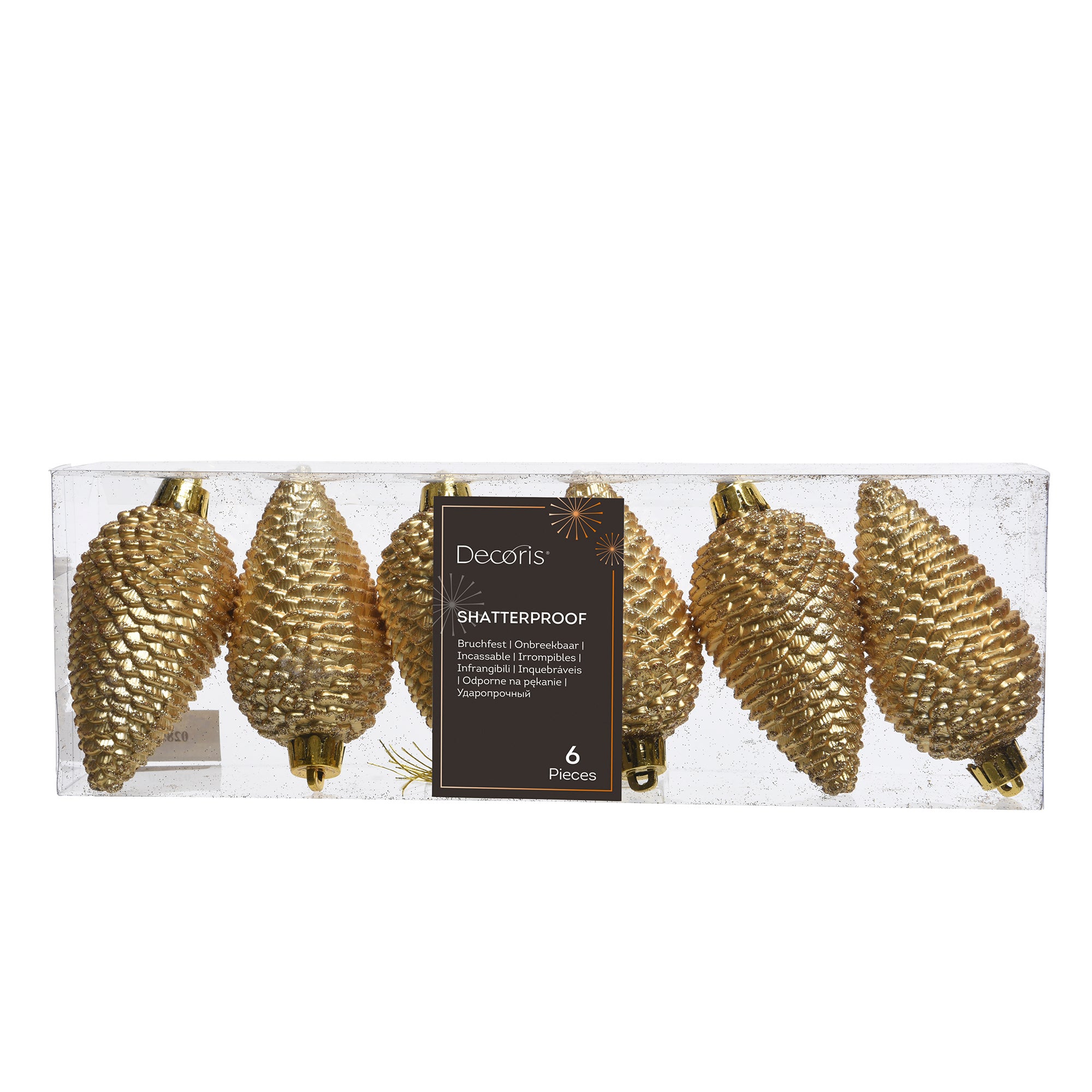 Decoratiune Craciun, pentru brad, forma con, polistiren, Ø 8 cm, auriu ...