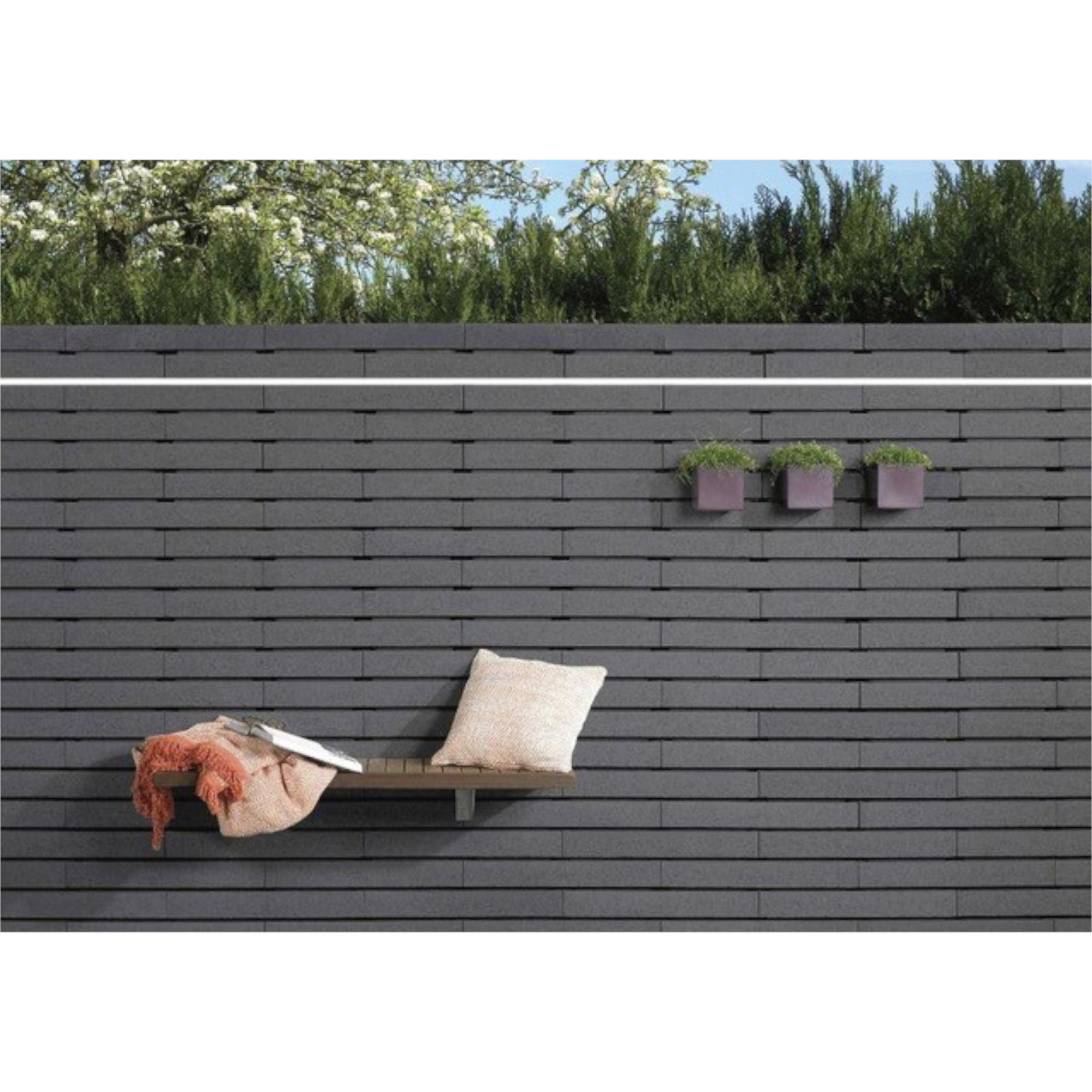 Element gard, Modulo, 60 x 30 x 9 cm, negru