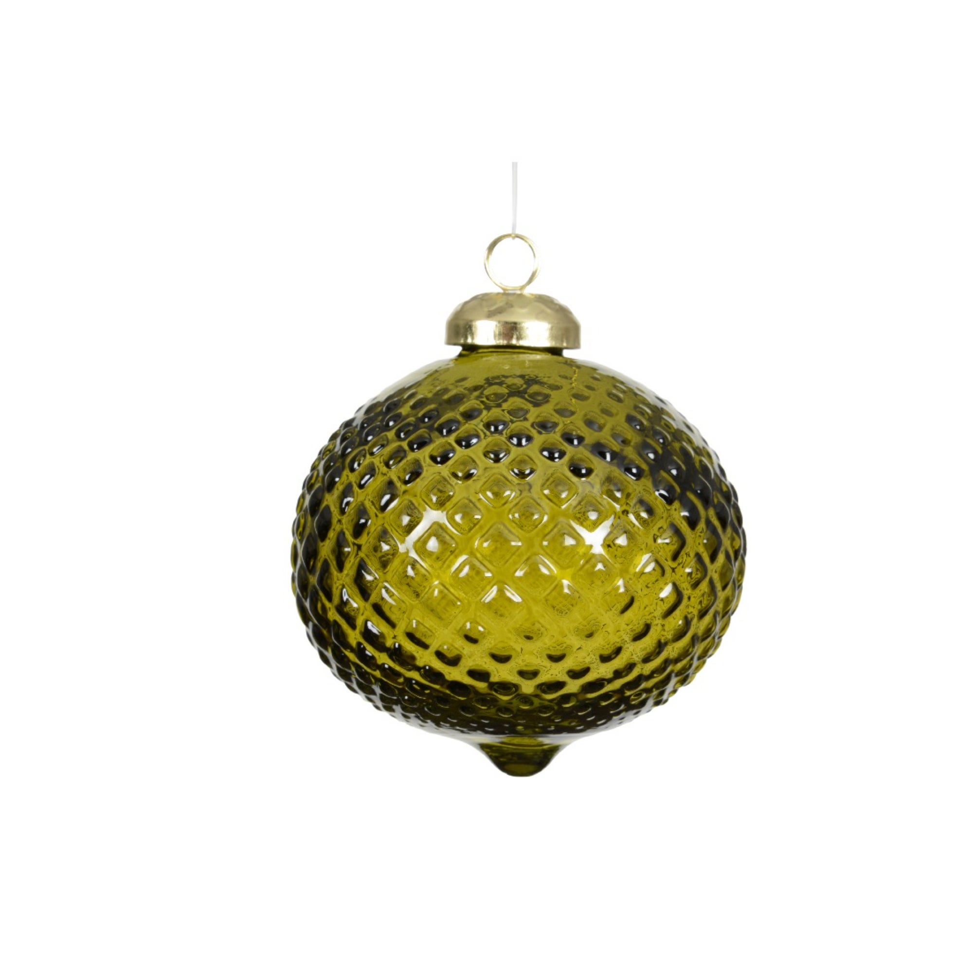 Glob de Craciun, pentru brad, forma diamant, sticla, Ø 8.7 cm, verde