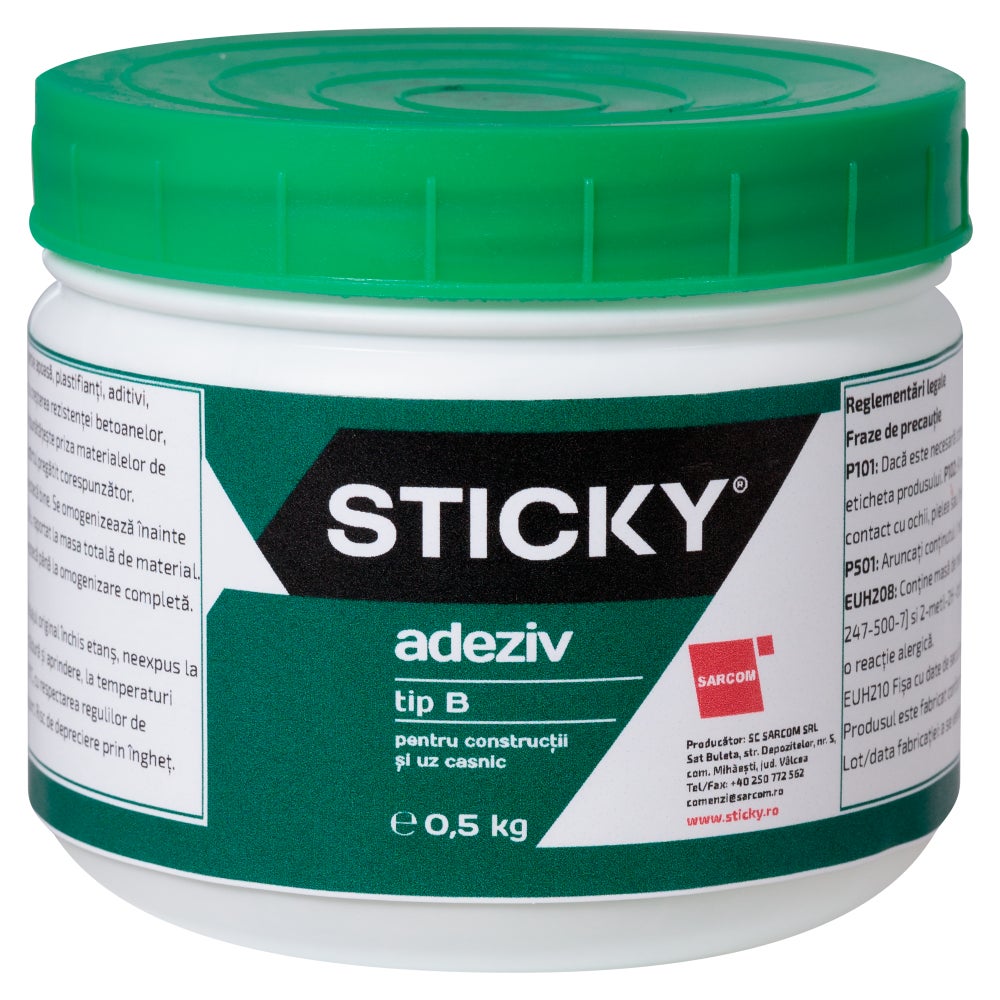 Aracet tip B Sticky, de constructii, 0.5 kg, alb