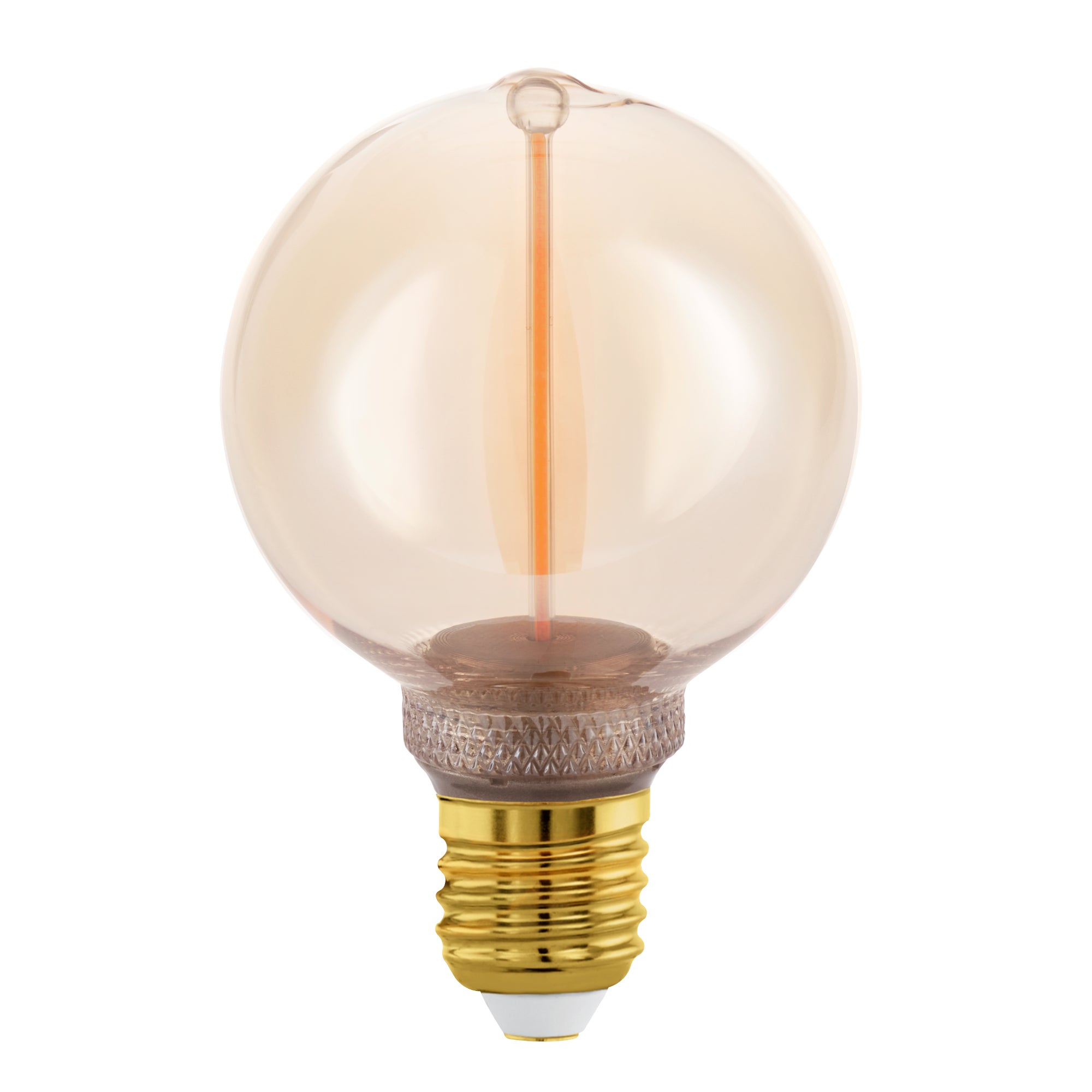 Bec LED decorativ, E27, G80, 2 W, alb cald, 1800K, 100lm, amber