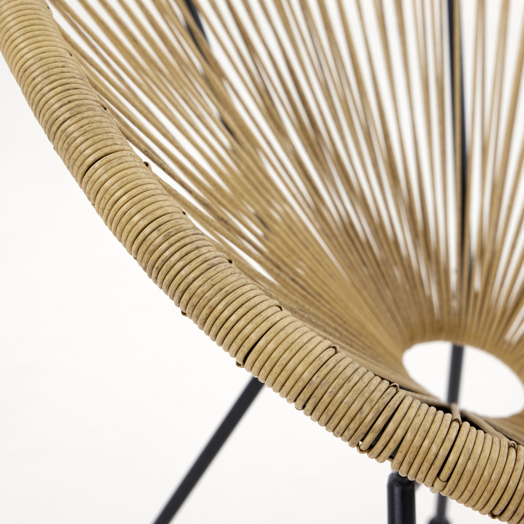 Scaun relaxare gradina, Acapulco II, otel/ratan sintetic, bej