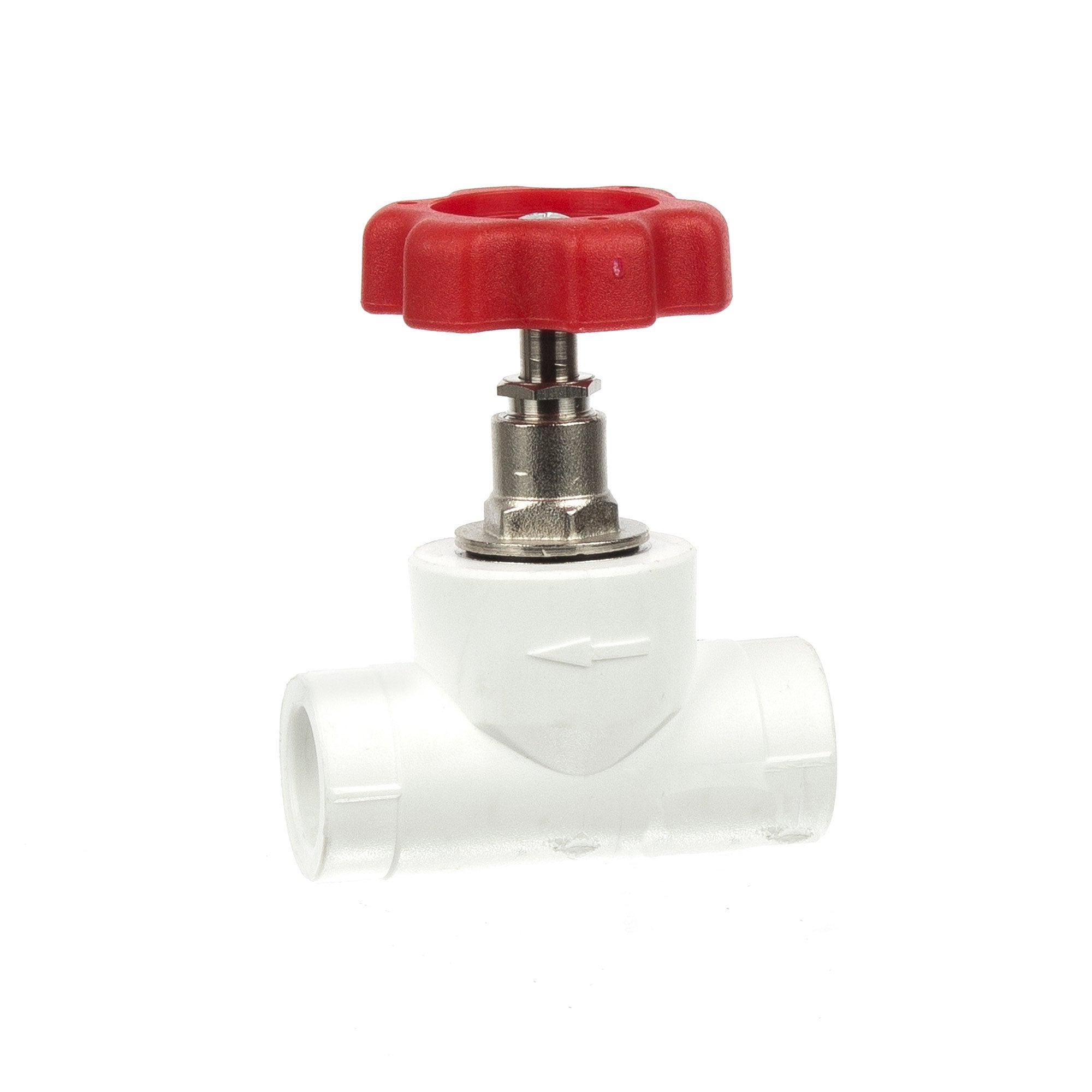 Robinet pentru teava PPR, de trecere, Ø 25 mm, alb