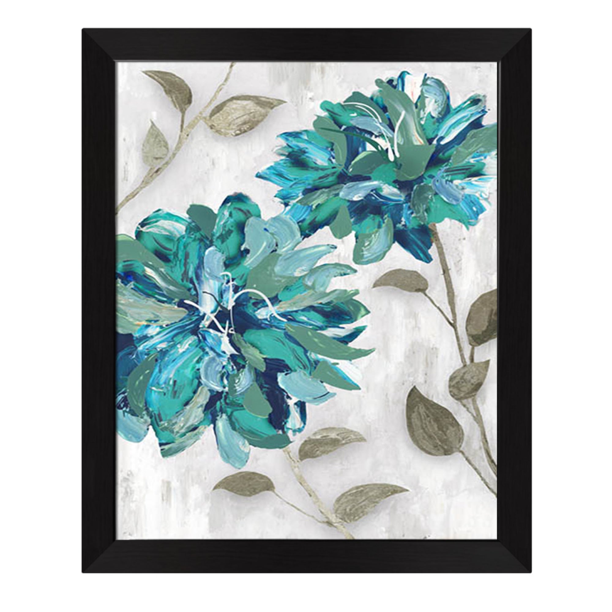 Tablou inramat Flori turcoaz I, 40 x 50 cm