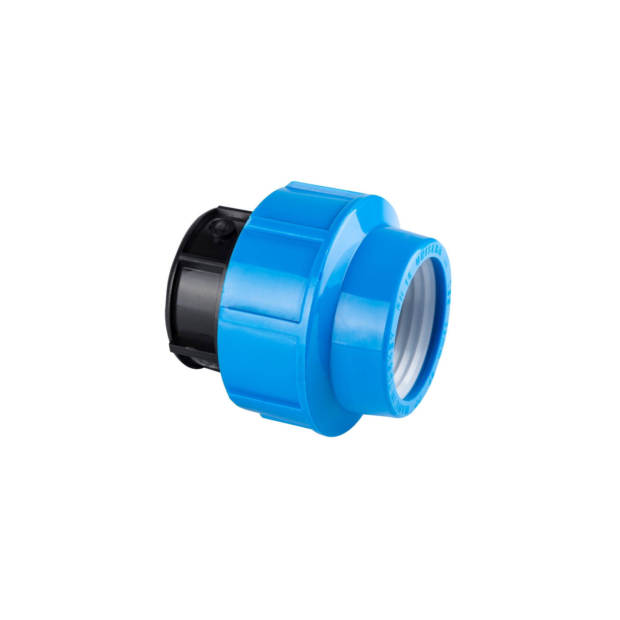 Dop compresiune pentru teava PEID, Ø 40 mm, negru/albastru