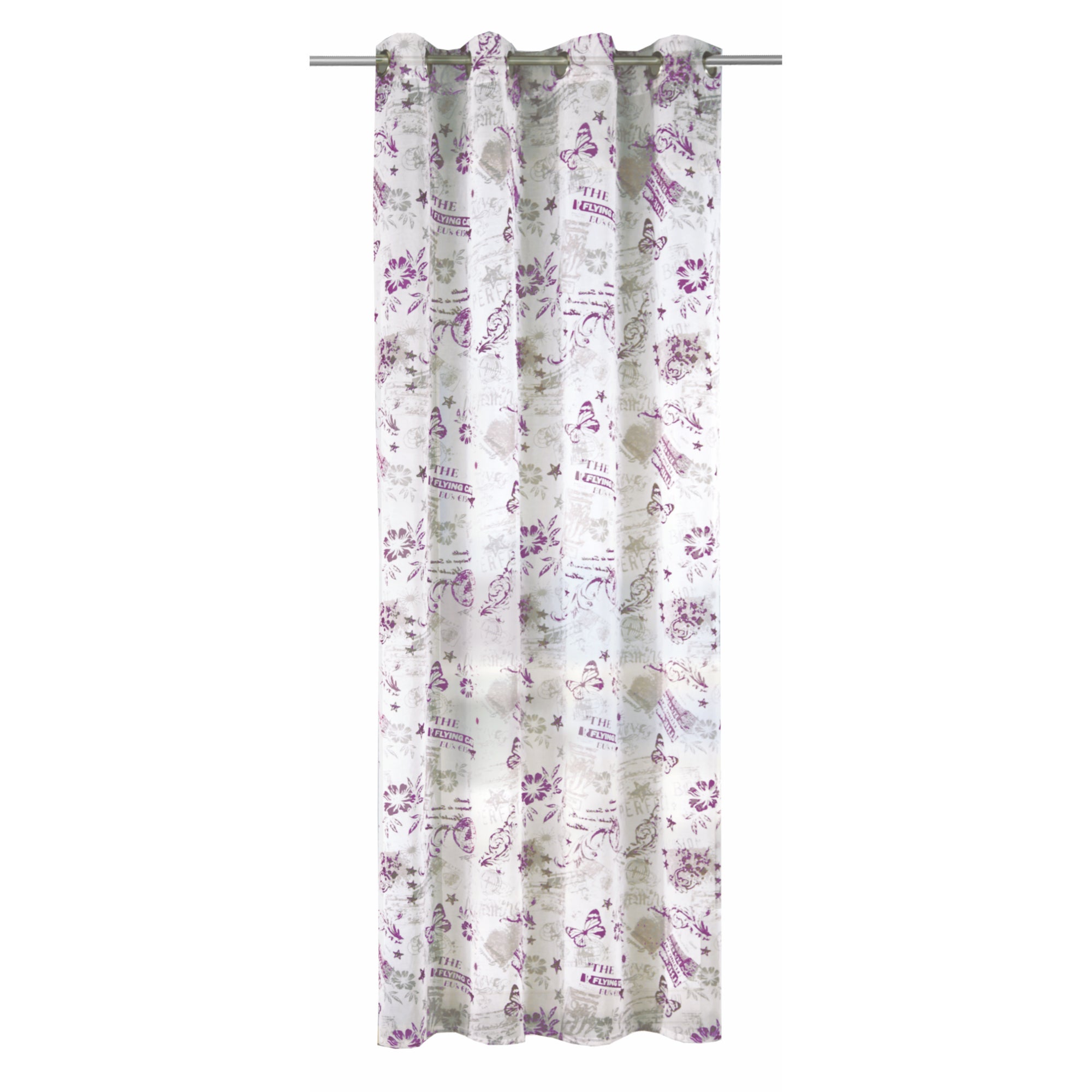 Perdea 140 x 280 cm, cu inele, multicolor