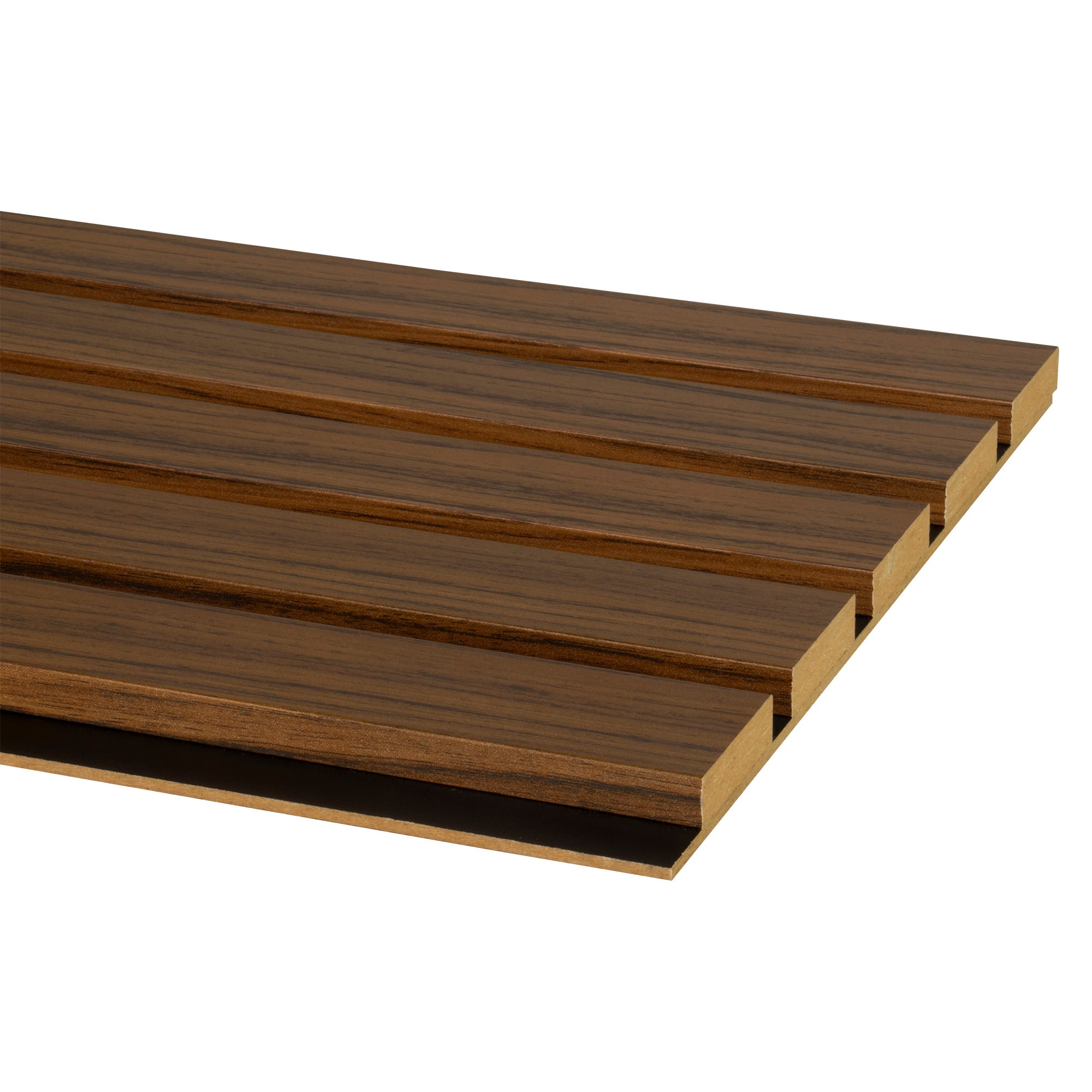 Panou riflaj decorativ, 2600 x 300 x 15 mm, nuc