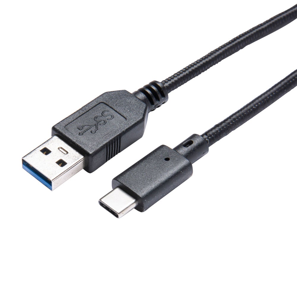 Cablu USB Lexman, USB tip A - USB tip C 3.2, textil/cupru, 2 m, negru