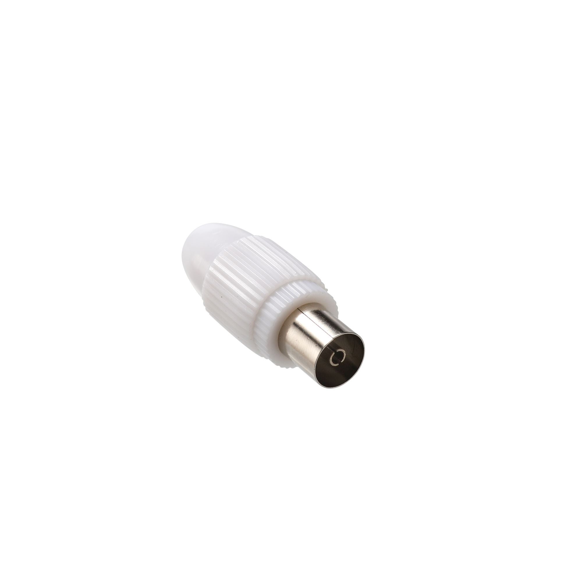 Mufa pentru cablu TV Lexman, coaxial, 9.52 mm, mama, plastic, alba