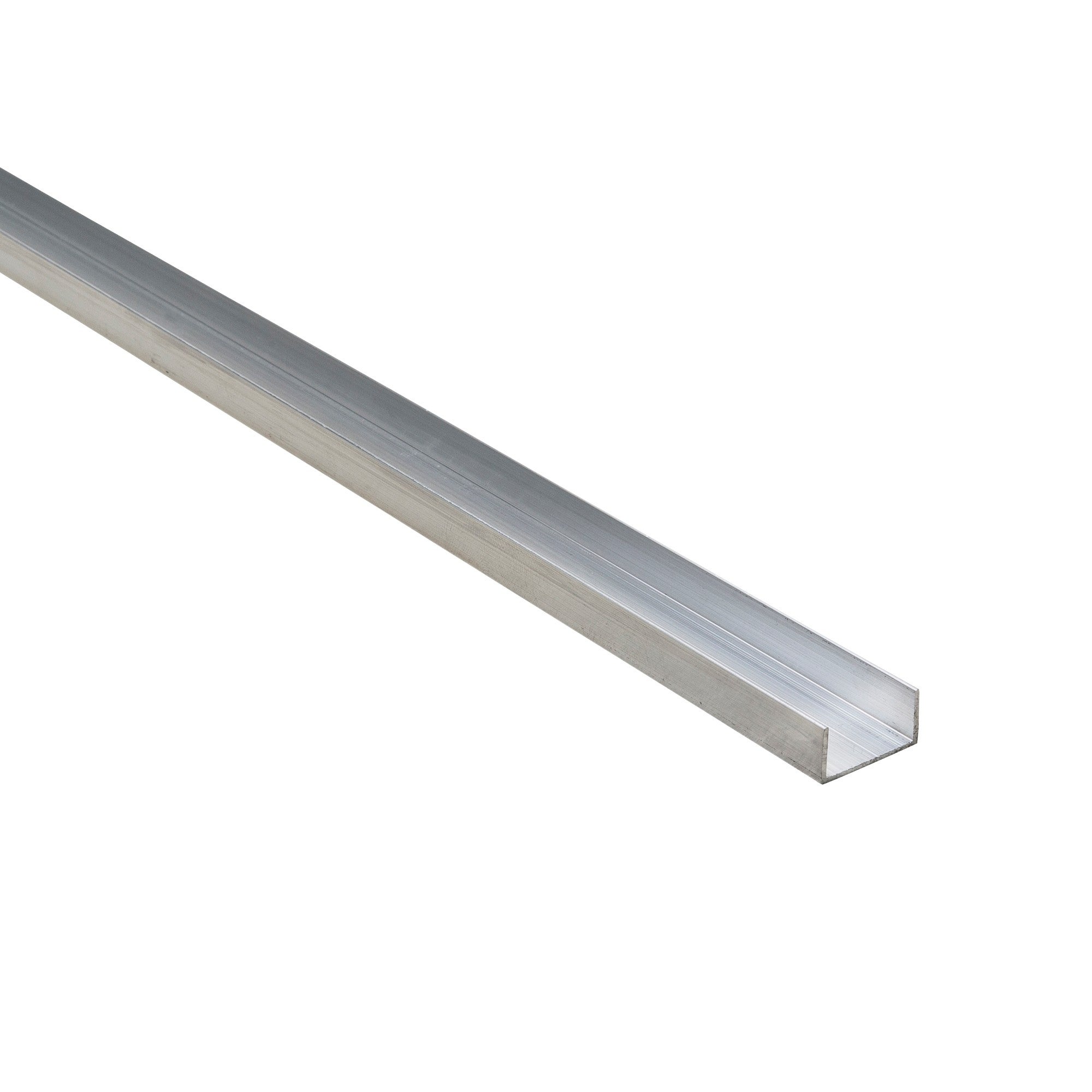 Profil U aluminiu brut, 10 x 20 x 1 mm, L = 1 m