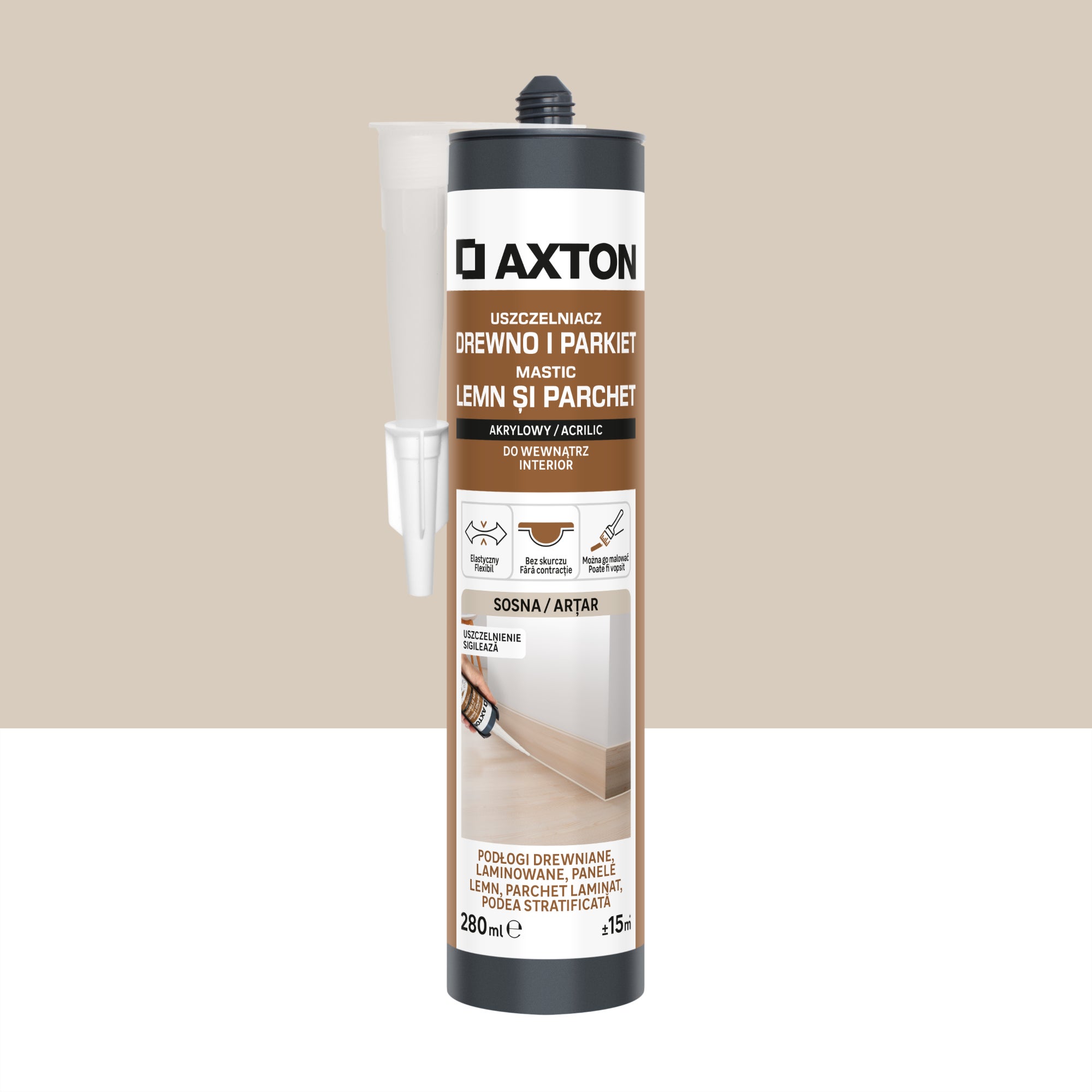 Mastic Axton, pentru lemn si parchet, artar, 280 ml