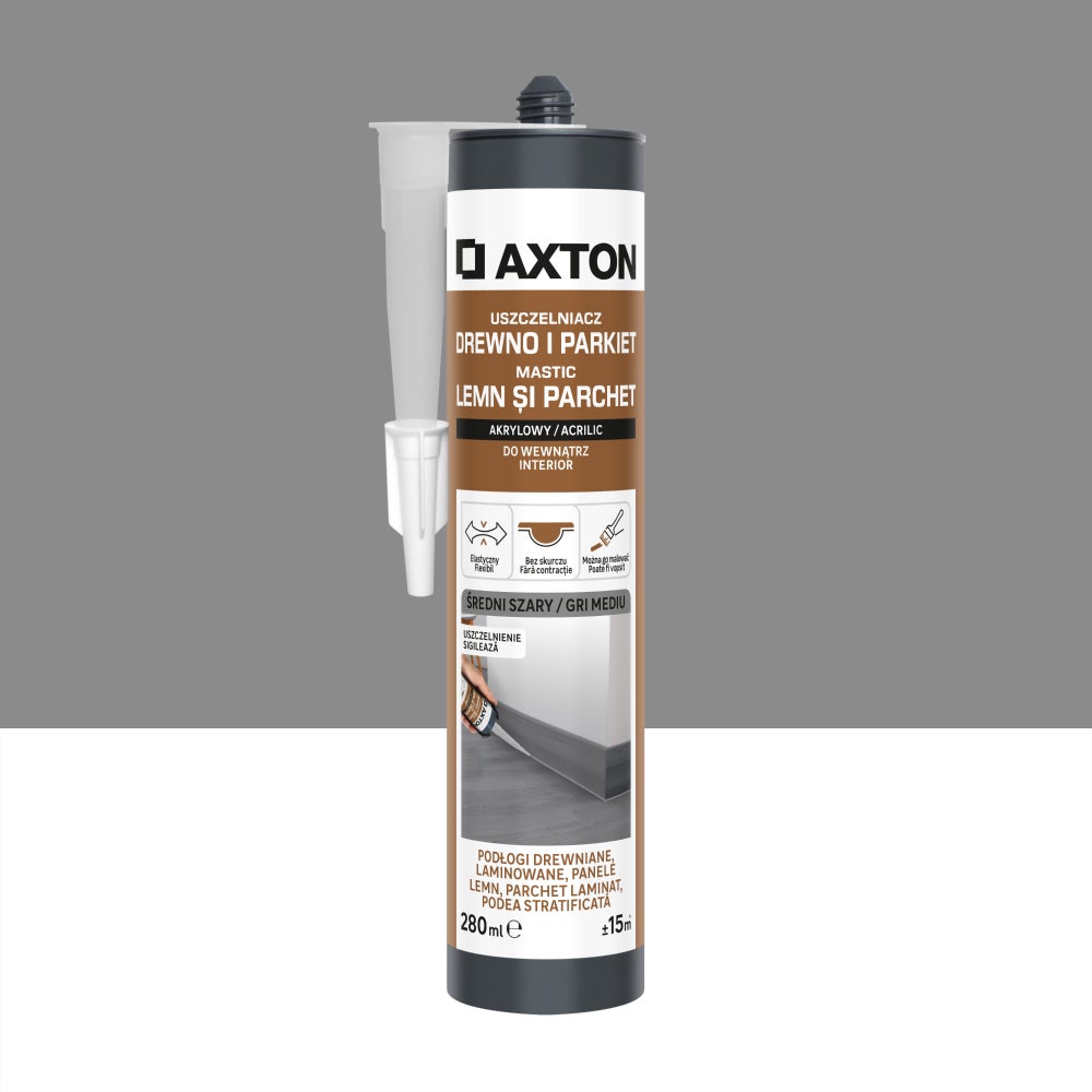Mastic Axton, pentru lemn si parchet, gri, 280 ml