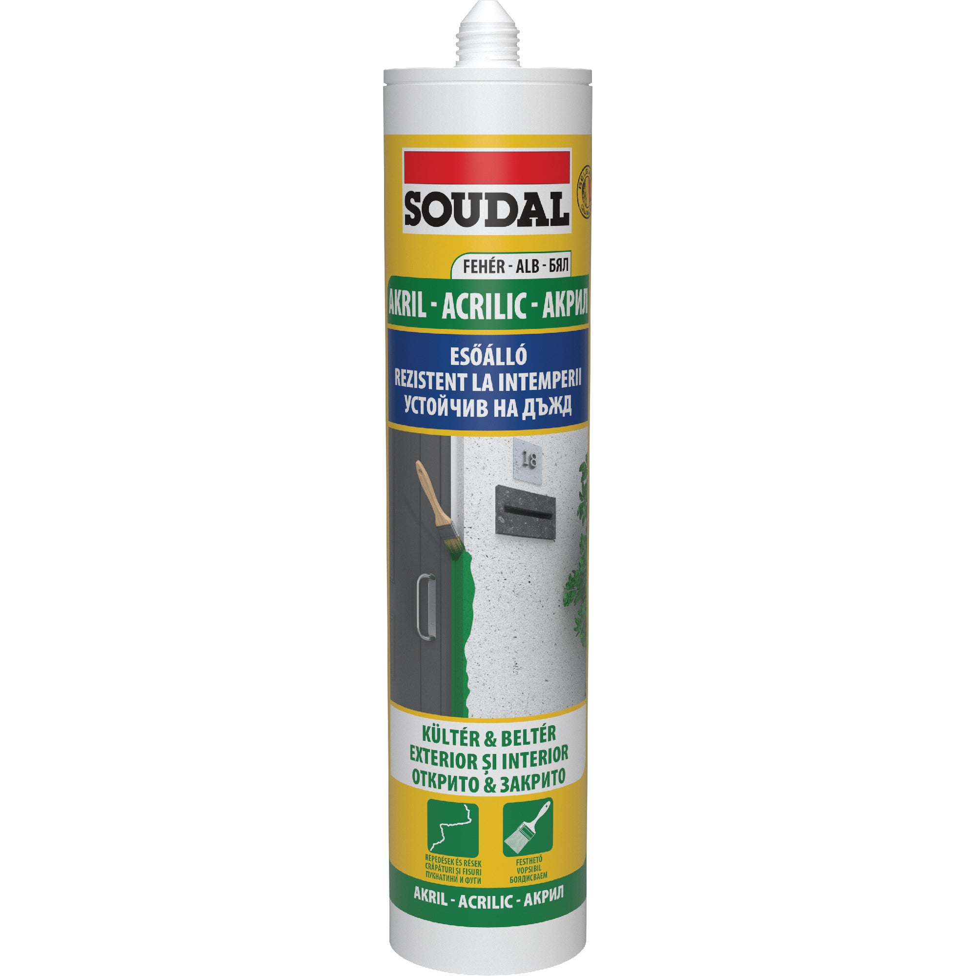 Mastic acril Soudal, pentru fatade, alb, 280 ml