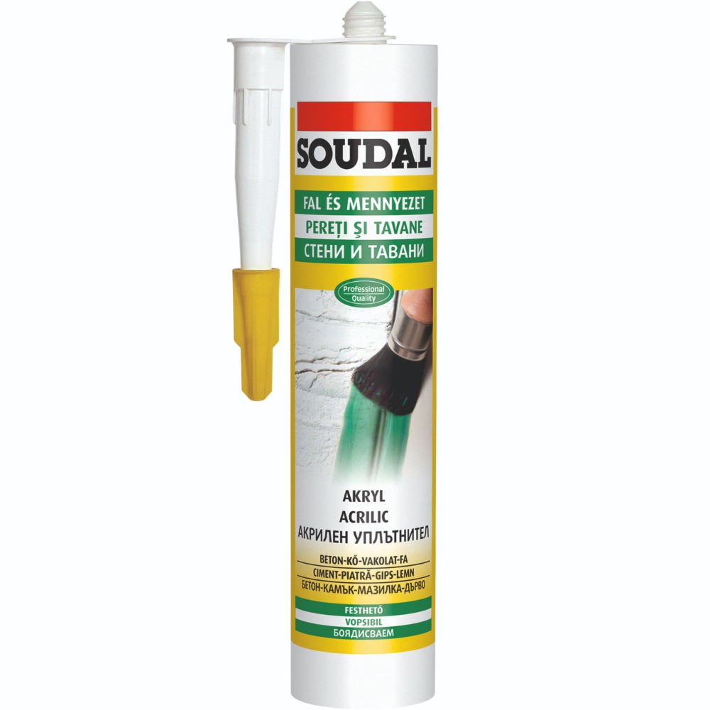 Mastic acrilic Soudal, pentru usi si ferestre, alb, 280 ml